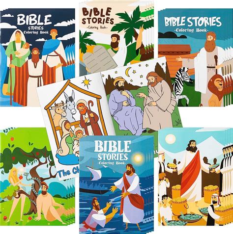 Haooryx Christian Bible Coloring Books 24pcs Mini