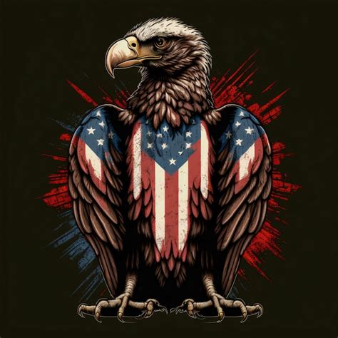 Premium Photo Vulture Design With American Flag