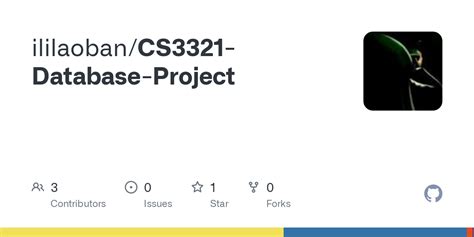 Github Ililaobancs3321 Database Project