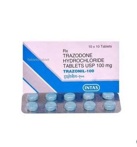 Trazodone Hydrochloride Tablet Strength 100 Mg At ₹ 750 Box In Bhilai