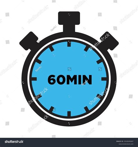 60 Minutes Timer Icon Modern Flat Stock Vector Royalty Free