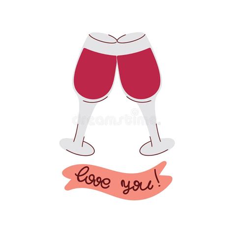 Hand Drawn Wine Glasses Clip Art Stock Vector Illustration Of Wine