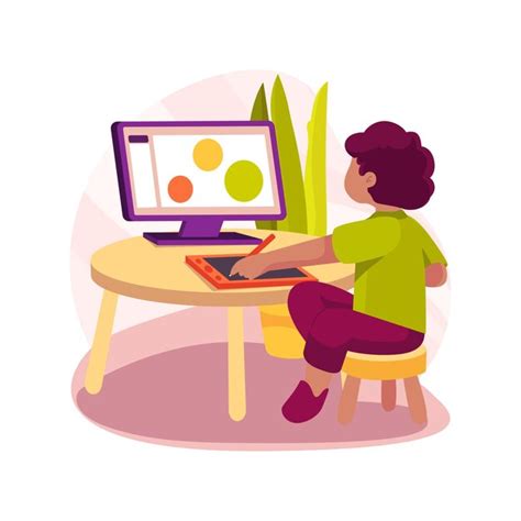 Premium Vector Graphic Design Online Class Isolated Cartoon Vector
