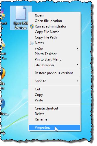 Create Keyboard Shortcut To Access Safely Remove Hardware Dialog
