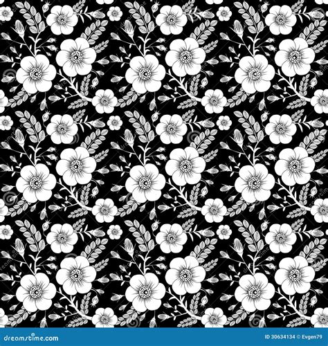 Безшовная Monochrome картина с одичалым подняла Иллюстрация вектора
