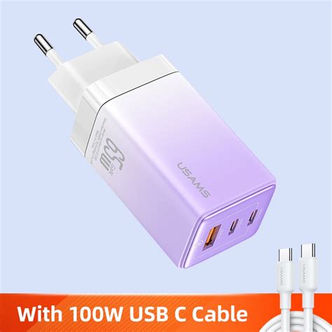 USAMS 65W GaN ładowarka typu C PD szybka ładowar 13886417237
