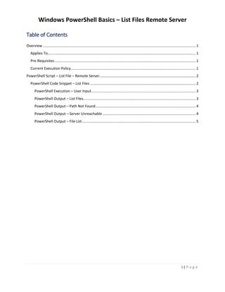 How To List Files On Remote Server PowerShell PDF