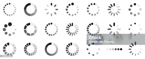 載入圖示集負荷圓形載入器集合載入欄圖示載入圖示的集合web 和應用程式 Ui 的舍入進度列向量插圖向量圖形及更多一組物體圖片 Istock
