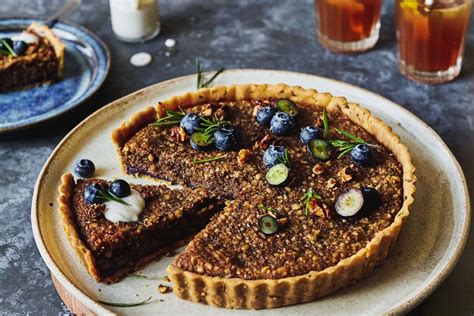 Blueberry And Walnut Toffee Tart With Rosemary And Maca Ethos