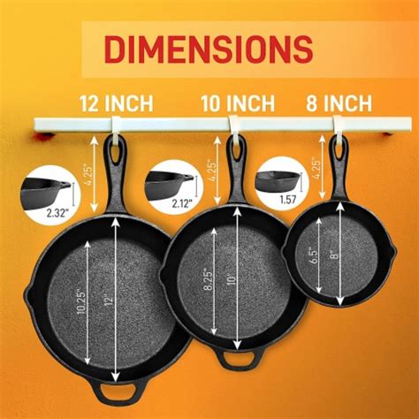 Nutrichef Non Stick Cast Iron Skillet 3 Piece Set W 18 Inch Stovetop Grill Pan 2 Piece Kroger
