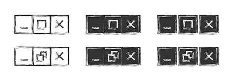 Premium Vector Hand Drawn Close Maximize And Minimize Button Vector Illustration