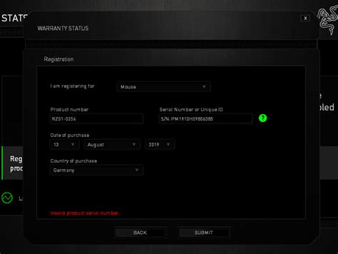 Error Message Razer Insider