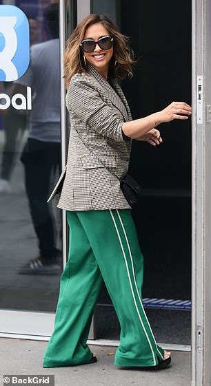 Myleene Klass Displays Her Trendy Sense Of Style In A Tweed Blazer And