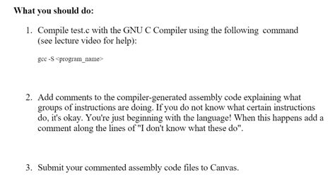 Solved What You Should Do Compile Test C With The GNU C Chegg