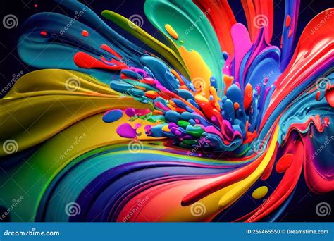 Fondo Abstracto Del Movimiento Del Arco Iris De Pinturas De Aceite Ai