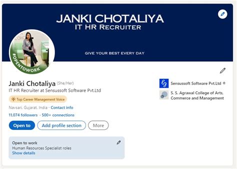 Janki Chotaliya On Linkedin Linkedin Support Hr Careergrowth