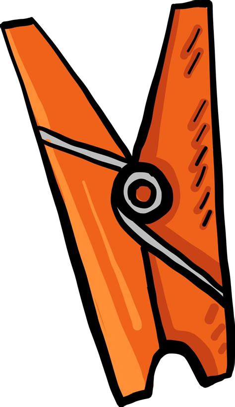Orange Clothespin Illustration Vector On White Background 13476090