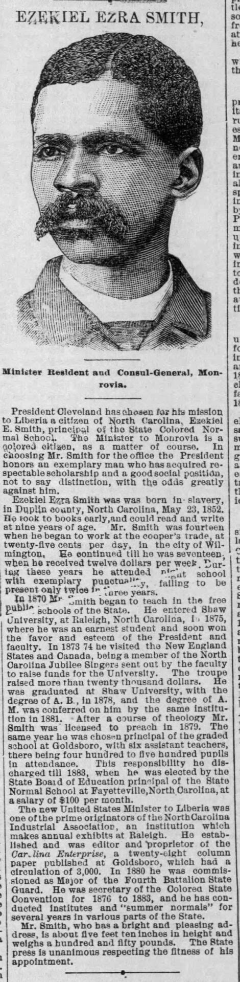 Ezekiel Ezra Smith Nc History Center On The Civil War Emancipation