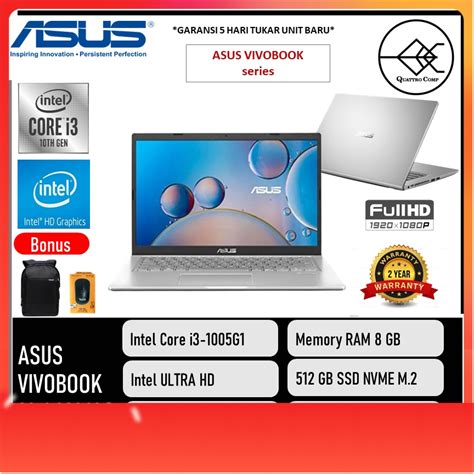 Jual ASUS VIVOBOOK 14 A416JAO Core I3 1005G1 8GB 512SSD Win11 OHS 14 0
