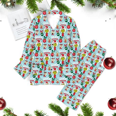 The Grinch Christmas Pajama Set Christmas Pajamas Christmas Etsy