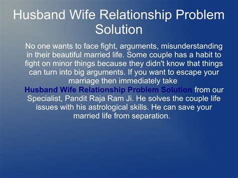 Ppt Husband Wife Relationship Problem Solution Powerpoint