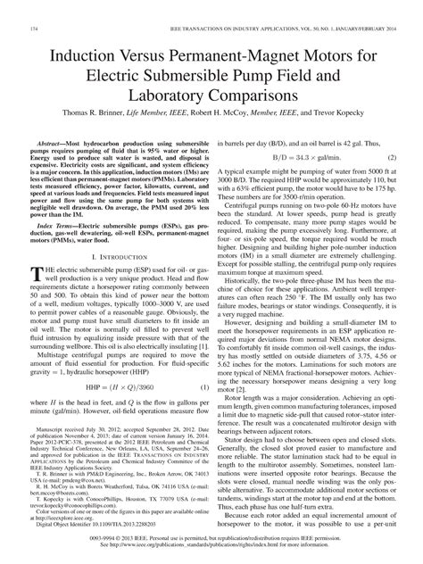 Permanentmagnetmotors 174 Ieee Transactions On Industry