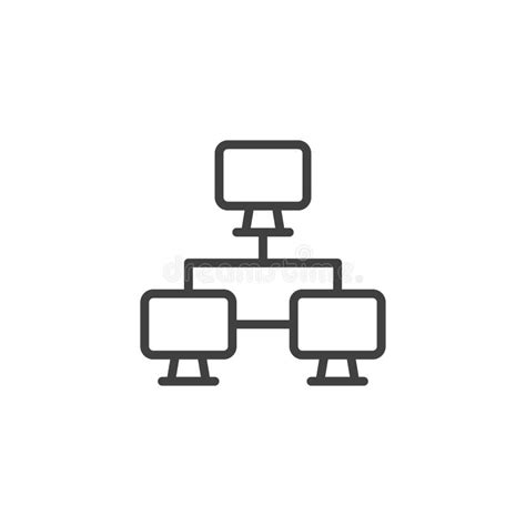 Local Network Server Line Icon Stock Vector Illustration Of Hollow Display 271818459