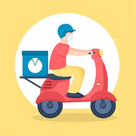 스쿠터 배달 서비스 남자 무료 벡터