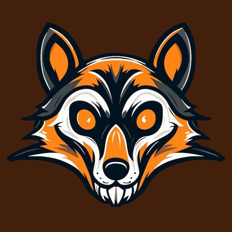 Diseño De Cráneo De Lobo En Estilo Plano Vector Premium