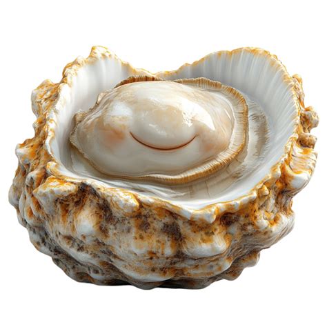 Cute Seashell With Pearl In 3d 54485133 Png