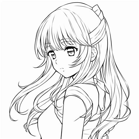 Dibujo De Chica 08 De Anime Para Colorear