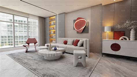 Blender室内客厅场景模型blender布的16 Blender布的