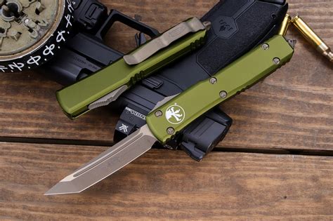 Microtech Ultratech Otf Automatic Knife Od Green 34 Tanto Bronze