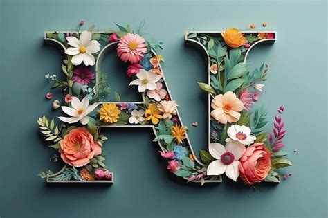 Premium Photo Floral Typography Design