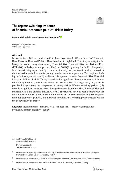 Pdf The Regime Switching Evidence Of Financial Economic Political