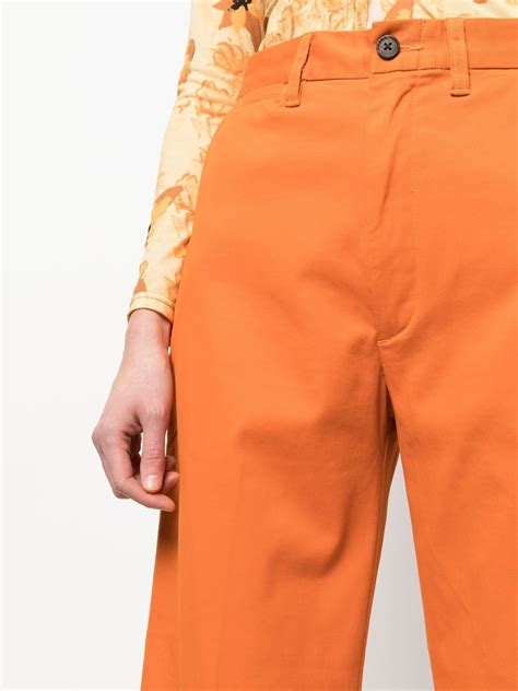 Polo Ralph Lauren Wide Leg Cropped Chinos Orange Farfetch