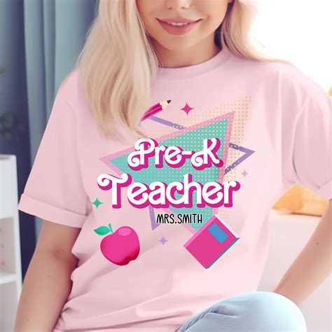 Custom Subject Teacher Shirt Pink Teacher Sweatshirt For Women Trendy