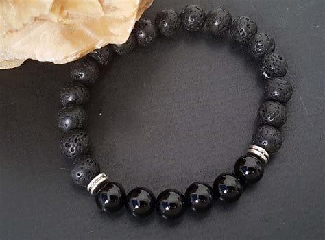 Bracelet Zodiac Scorpions Onyx Et Pierres De Lave Fantastic Talismans