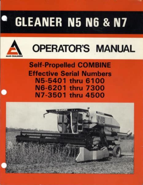 Gleaner N5 N6 And N7 Combine Manual Farm Manuals Fast