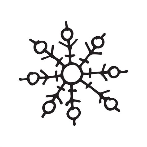 Vector Illustration In Doodle Style Cute Simple Snowflake Snowflake