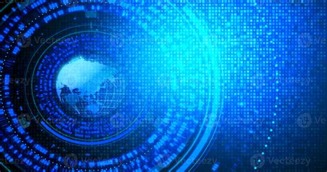 orb globe with 0 1 digital binary number blurry background sphere of