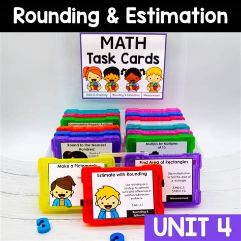 Unit 4 Rounding And Estimation 3rd Grade Math Task Cards By My Nerdy Teacher
