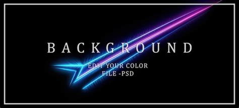 Abstract Neon Lines On Black Background Premium Ai Generated Psd