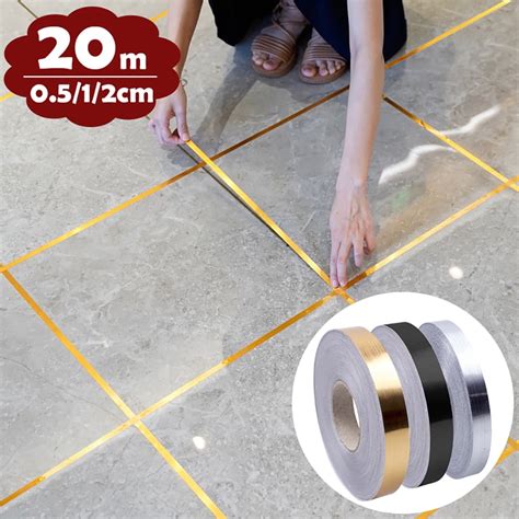 Heflashor Floor Tiles Gold Foil Lines Metalized Mirror Tape Self