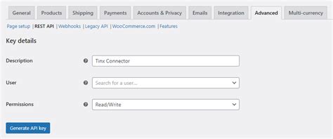 WooCommerce Connector Setup Tinx E Commerce Connector