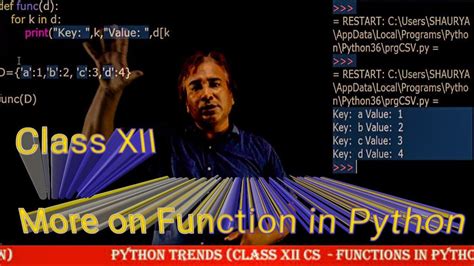 More On Function In Python Class Xii Cbse Ncert Nep2020 Pythontrends Youtube