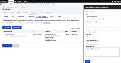 Webform Redis Limit Handlers