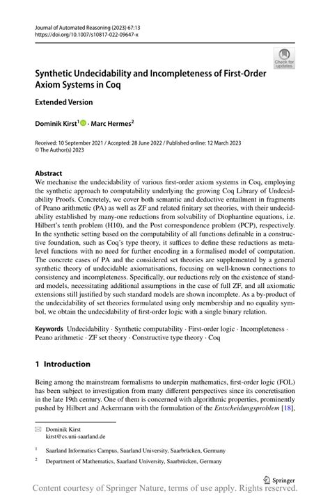 pdf synthetic undecidability and incompleteness of first order axiom