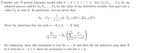 Consider Our N Period Binomial Model With