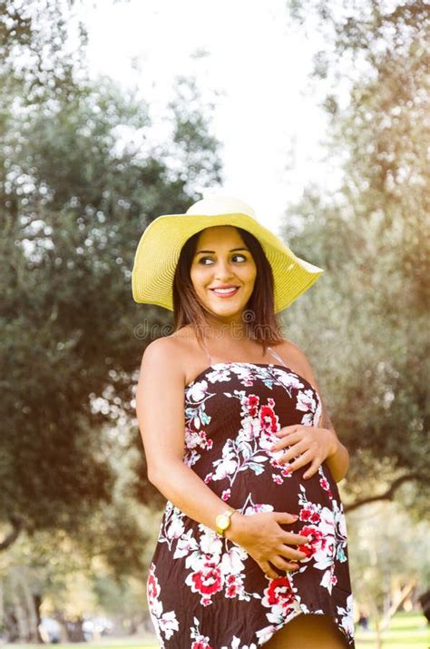 Pregnant Peruvian Woman In A Forest Beautiful Young Peruvian Girl